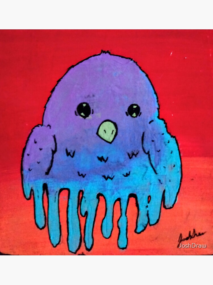 "Cute Dripping Bird Painting" Sticker for Sale by JoshDraw | Redbubble