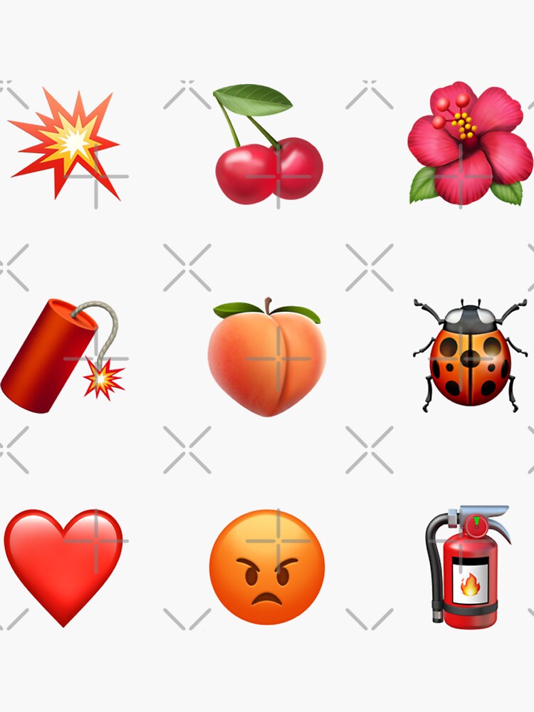 "Red Emoji Sticker Pack" Sticker for Sale by ravcnclaw | Redbubble