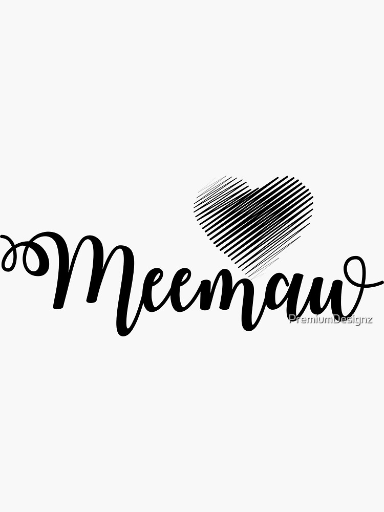 "Meemaw Heart Best Grandmother Gift From Grandson, Granddaughter ...