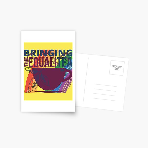 "FUNNY RAINBOW BRINGING THE EQUALITEA GENDER EQUALITY TEA PUN" Postcard ...