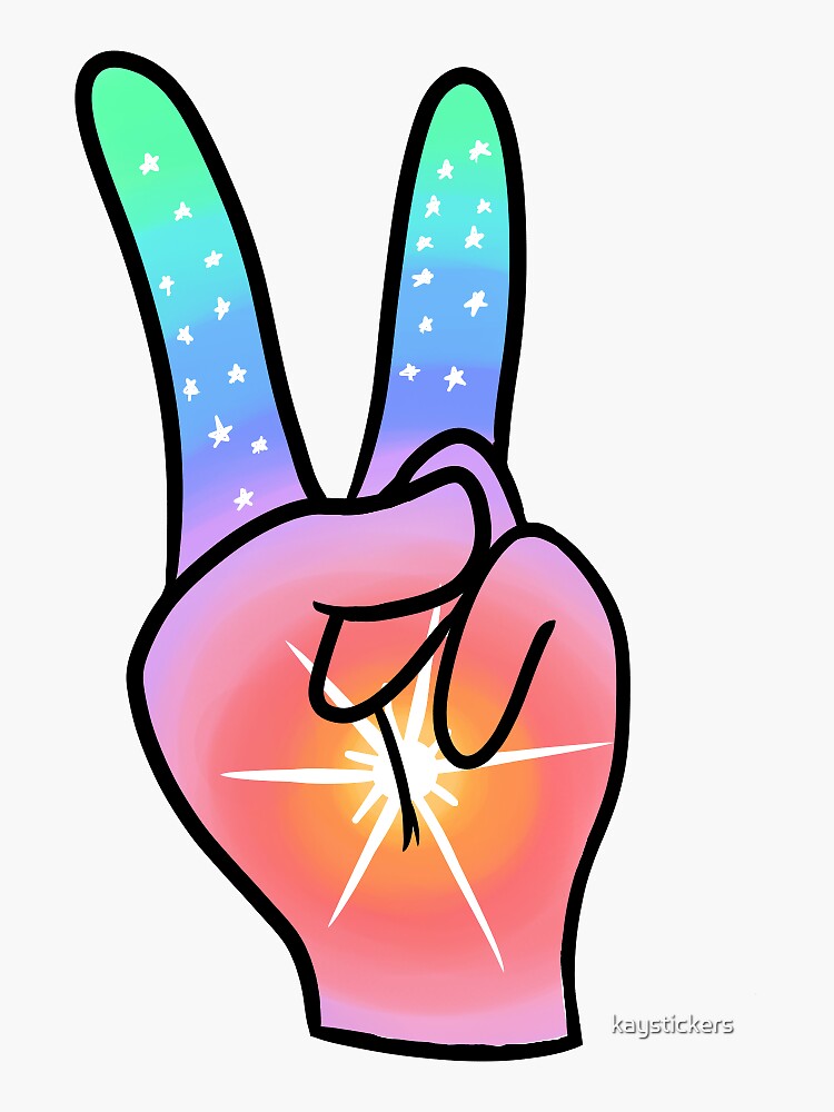 "Peace sign hand" Sticker for Sale by kaystickers | Redbubble