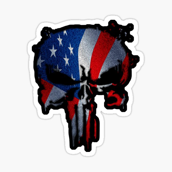 "Patriotic Skull" Sticker by TJDraws | Redbubble