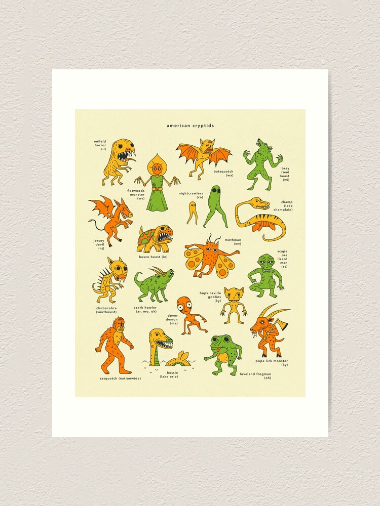 "AMERICAN CRYPTIDS" Art Print for Sale by JazzberryBlue | Redbubble