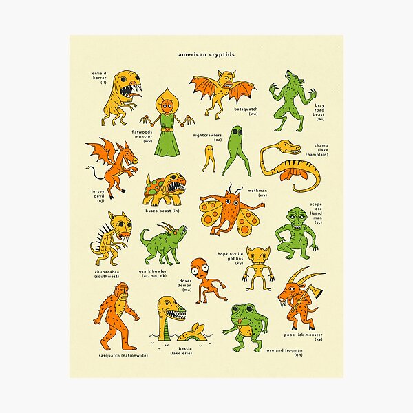 "AMERICAN CRYPTIDS" Photographic Print for Sale by JazzberryBlue ...