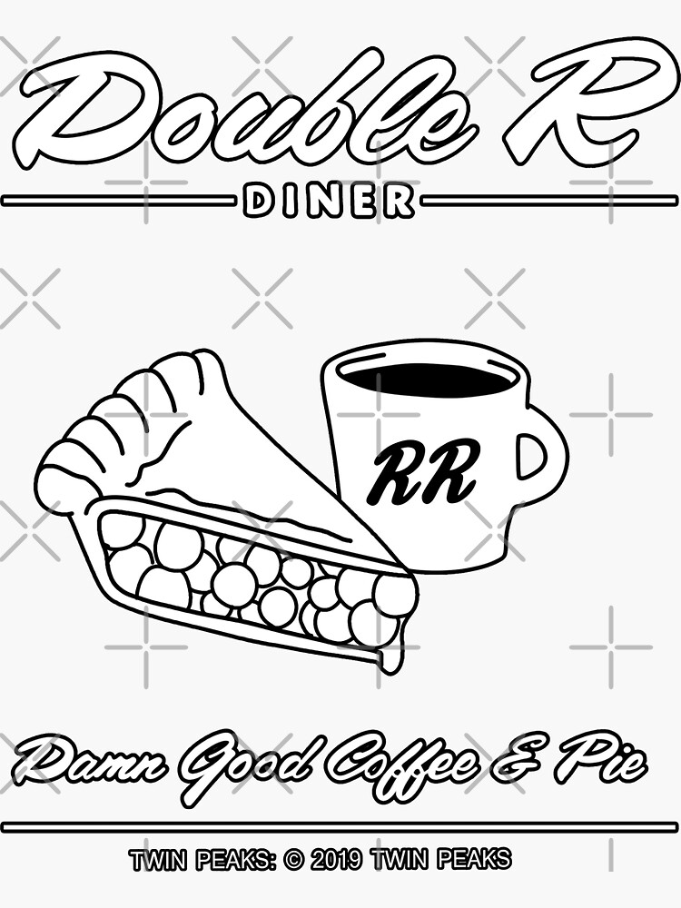 "Double R Diner - Twin Peaks" Sticker by ValentinaHramov | Redbubble