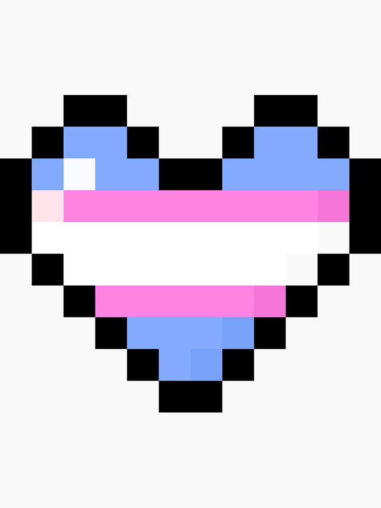 "Pixelated Trans Pride Heart" Sticker for Sale by NotCD | Redbubble