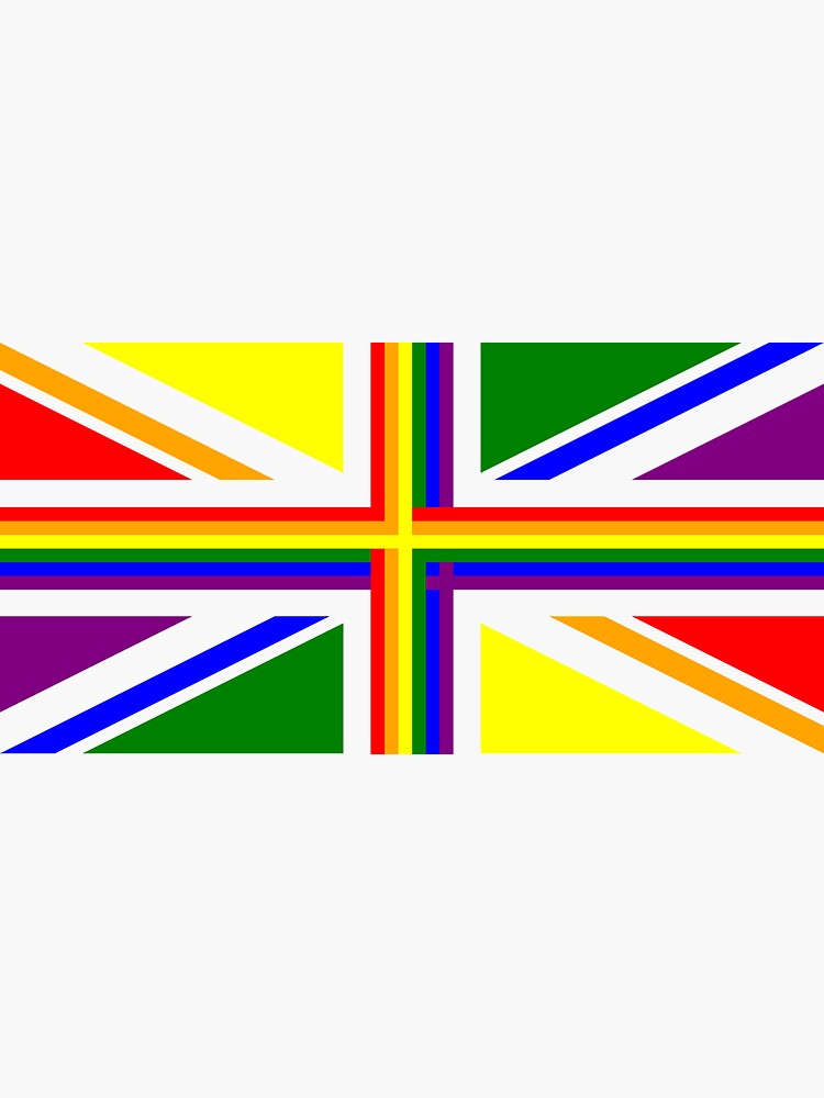 "UK Gay Pride Union Jack Flag" Sticker for Sale by phoxydesign | Redbubble