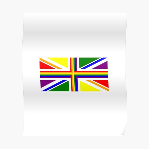 "UK Gay Pride Union Jack Flag" Poster by phoxydesign | Redbubble