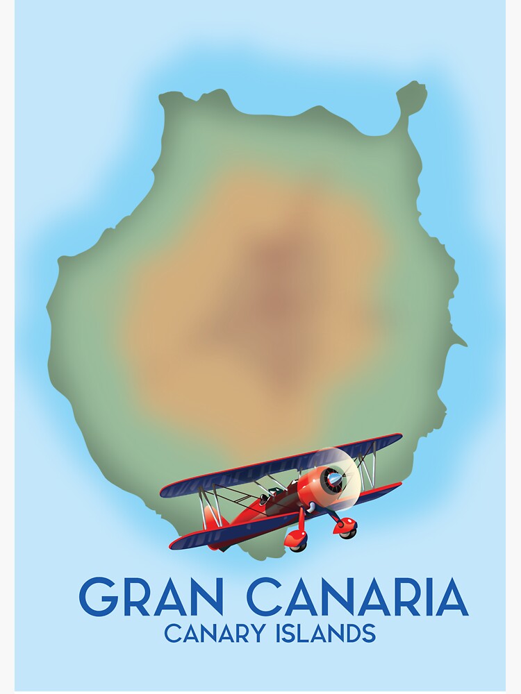 "Gran Canaria Canary Islands travel poster" Sticker by vectorwebstore ...
