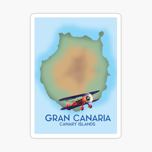 "Gran Canaria Canary Islands travel poster" Sticker by vectorwebstore ...