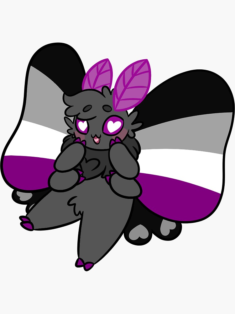 "asexual pride moth " Sticker by GrimdarkElsen | Redbubble