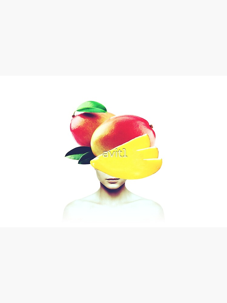"Mango Head Portrait, minimalist food collage art" Poster by avit1 ...