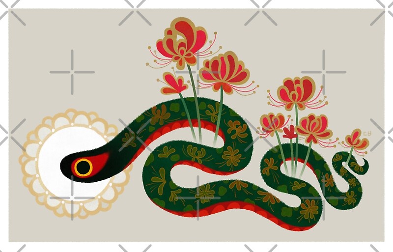 "Snake and flower" by pikaole | Redbubble