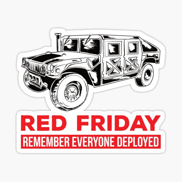 "Red Friday Military Vehicle" Sticker by teesaurus | Redbubble