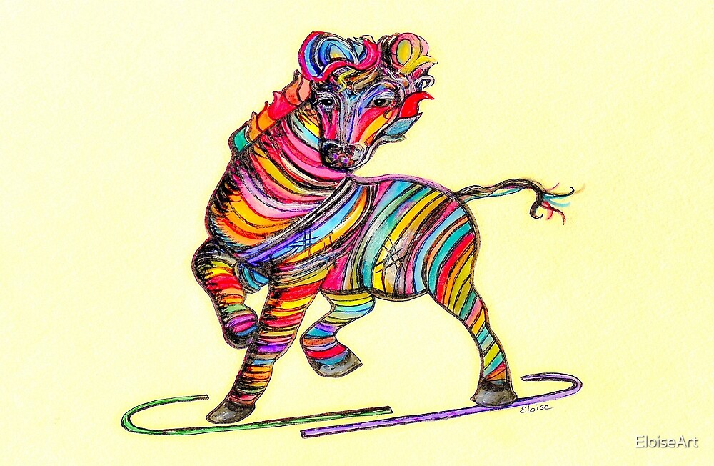 "Multi-colored Zebra " by EloiseArt | Redbubble