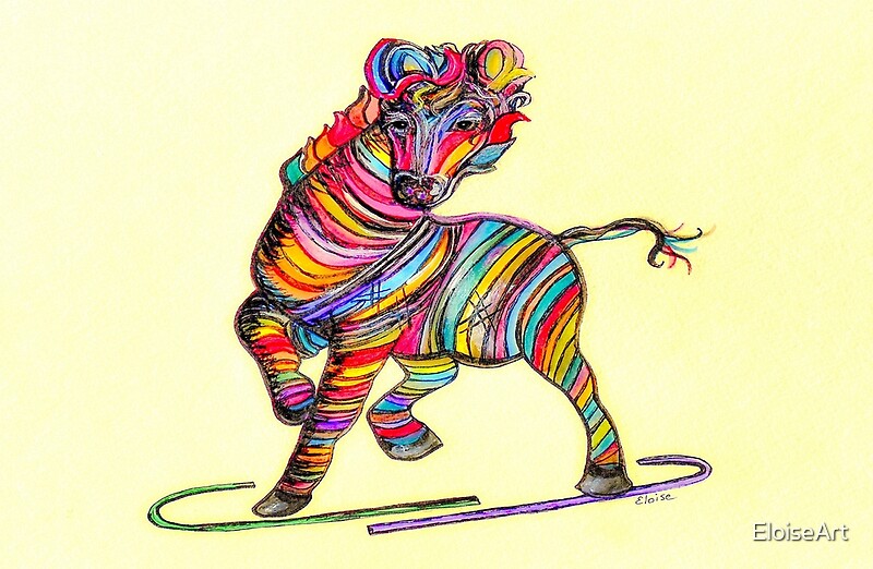 "Multi-colored Zebra " by EloiseArt | Redbubble