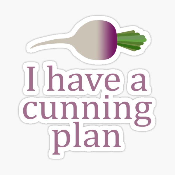 "Blackadder Baldrick Cunning Plan Turnip design" Sticker by GetItGiftIt ...