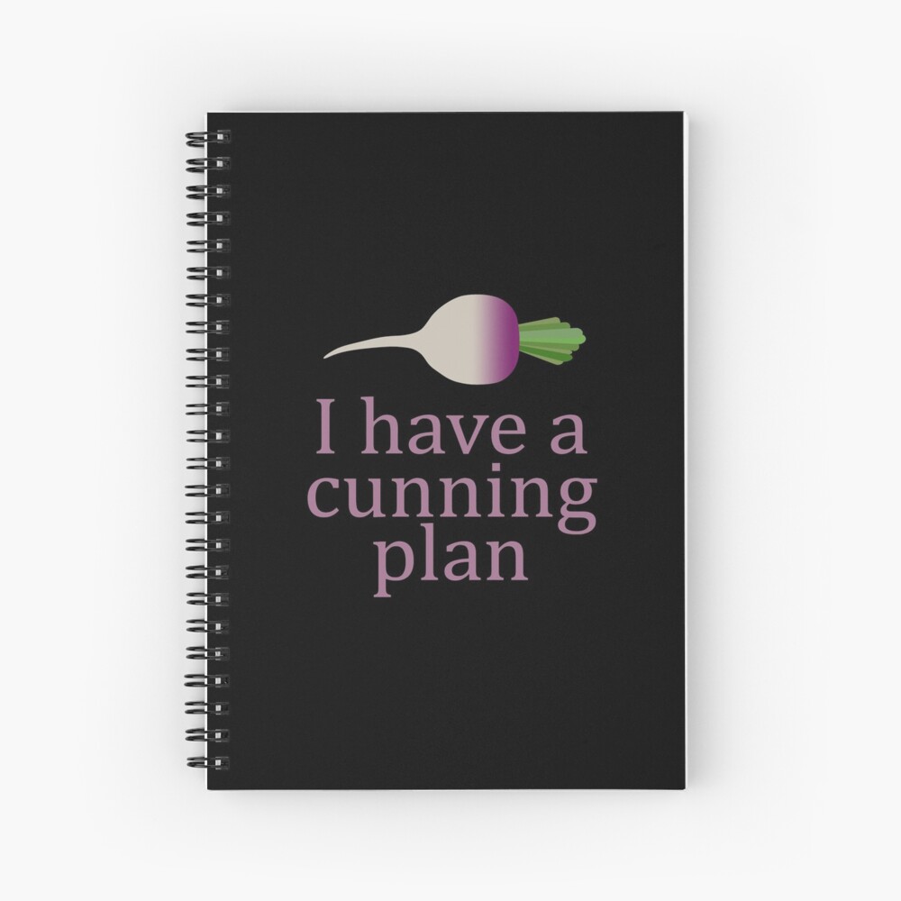 "Blackadder Baldrick Cunning Plan Turnip design" Spiral Notebook by ...