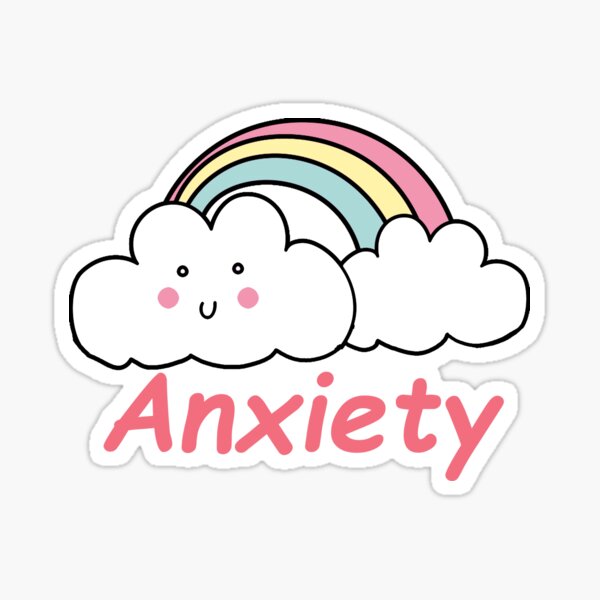 "Cute Anxiety Kawaii Anime Rainbow Top Hikikomori Gift" Sticker for ...