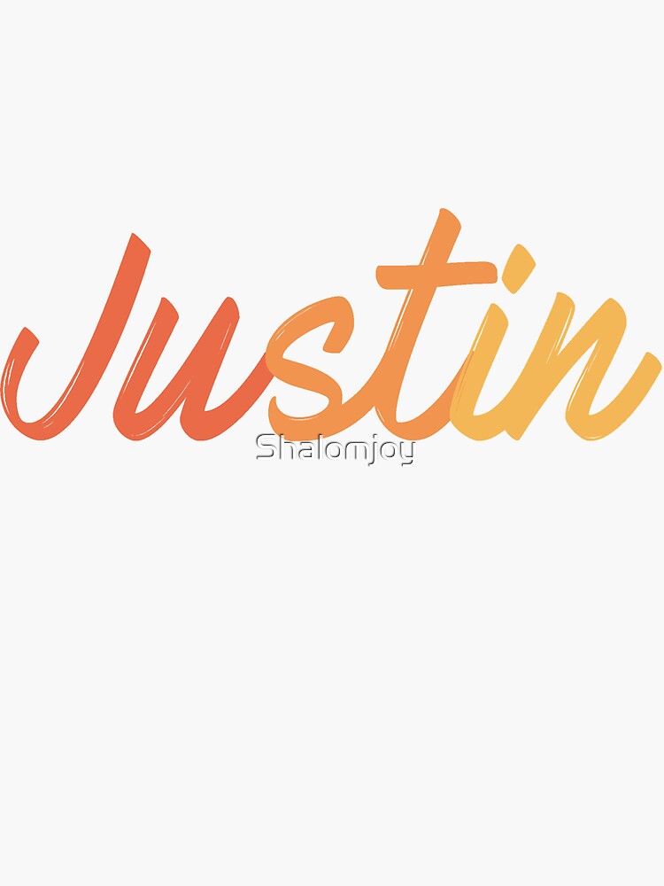 "Justin" Sticker for Sale by Shalomjoy | Redbubble