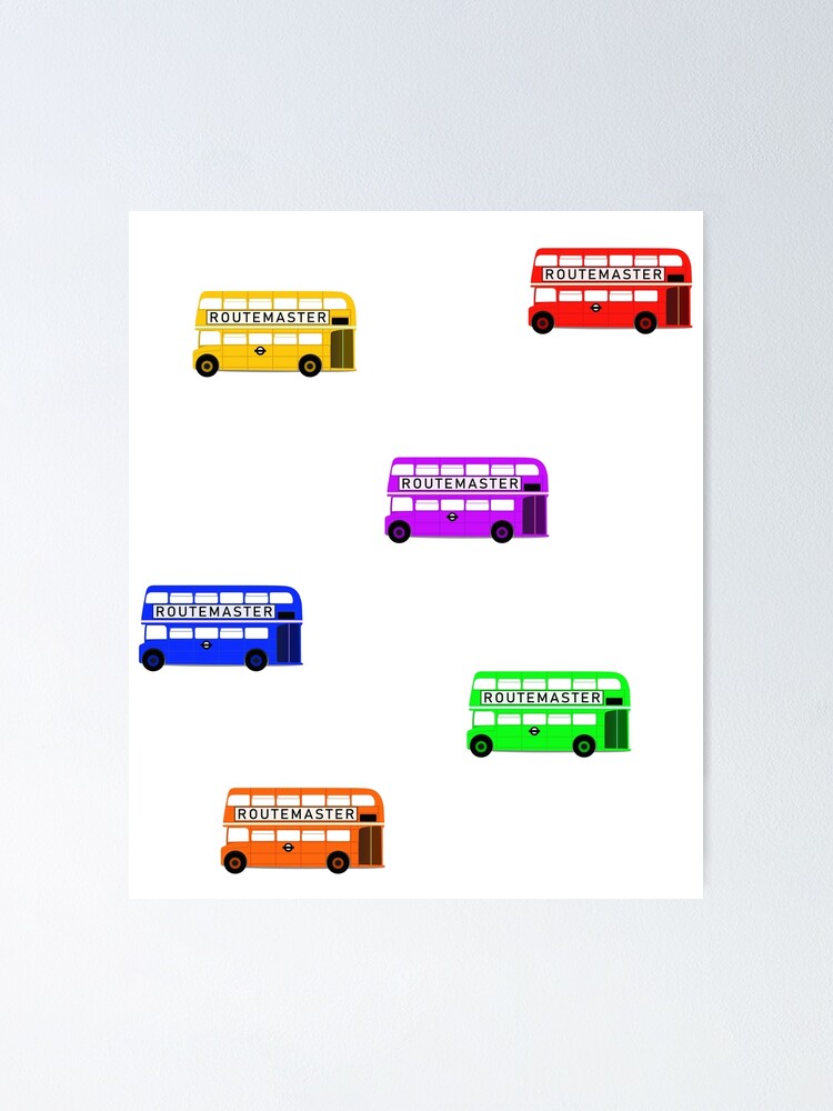 "Colourful London Routemaster Bus Pattern" Poster by GetItGiftIt ...