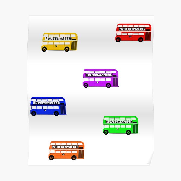"Colourful London Routemaster Bus Pattern" Poster by GetItGiftIt ...