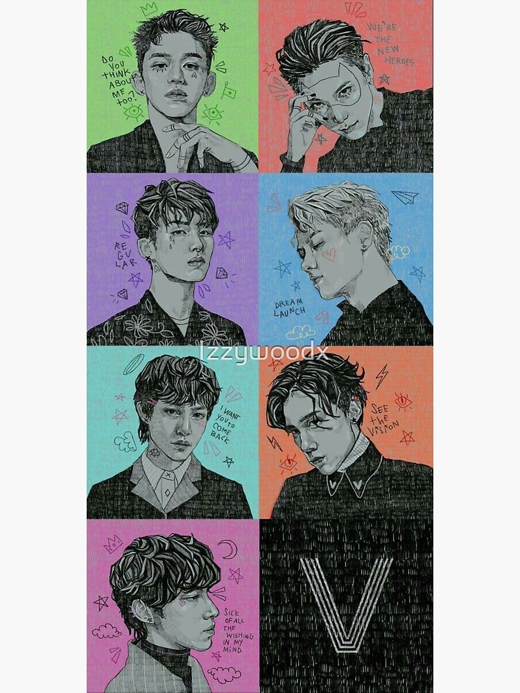 "wayv art print " Sticker by Izzywoodx | Redbubble