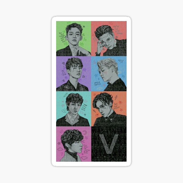 "wayv art print " Sticker by Izzywoodx | Redbubble