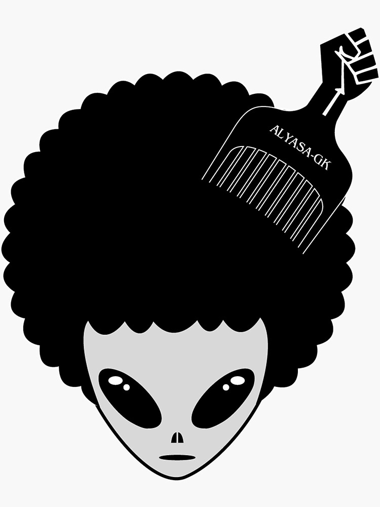 "AFRO ALIEN" Sticker for Sale by trugk | Redbubble