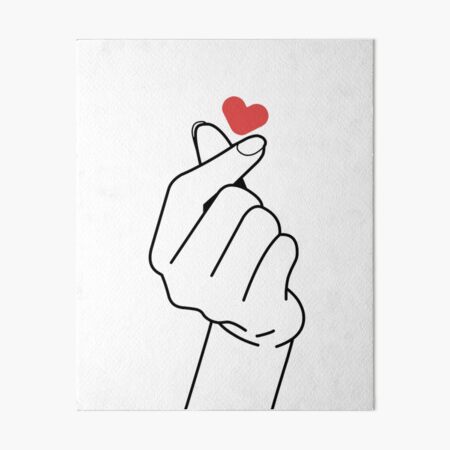 Impression rigide « Signe de coeur coréen », par UllUDesign | Redbubble