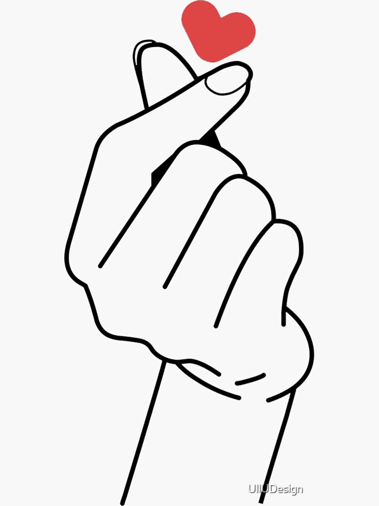 "Korean Heart Sign" Sticker for Sale by UllUDesign | Redbubble