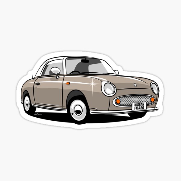 "Nissan Figaro - topaz mist" Sticker for Sale by car2oonz | Redbubble