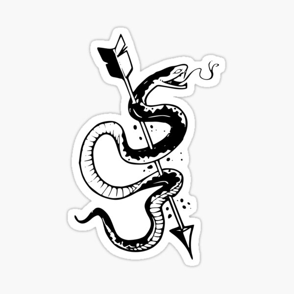 "Snake Arrow - Arrowed Snake" Sticker for Sale by TShirtsByMs | Redbubble