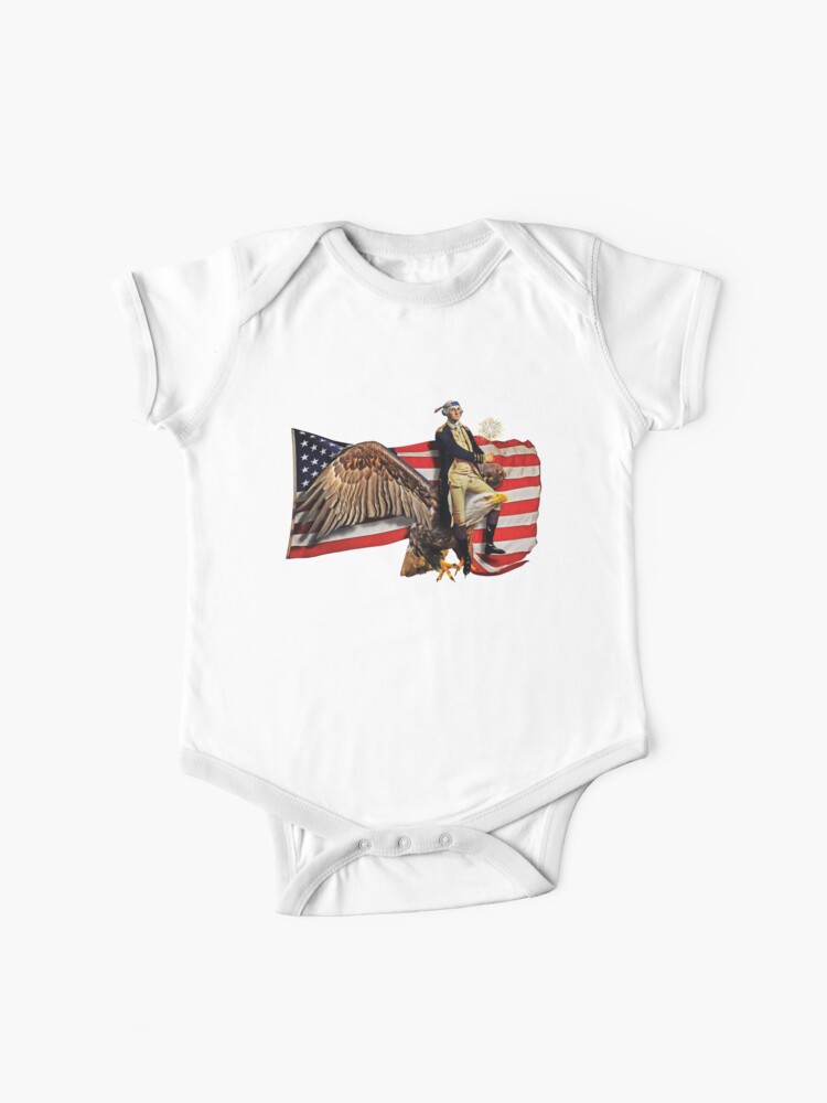 "George Washington Riding Eagle American Flag" Baby One-Piece for Sale ...