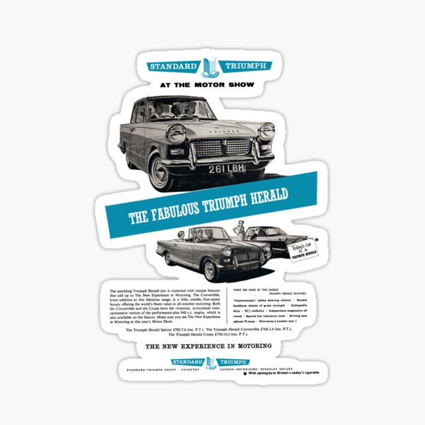 "TRIUMPH HERALD" Sticker by ThrowbackMotors | Redbubble