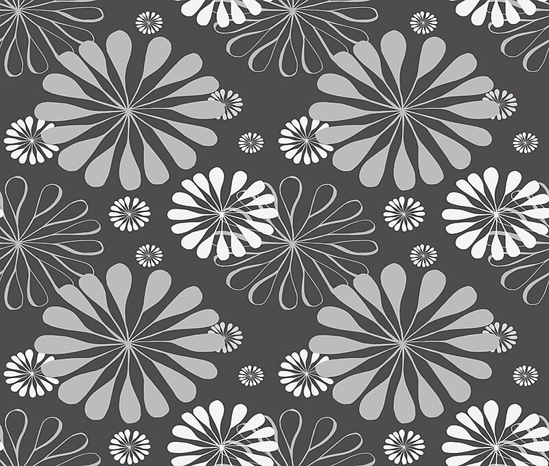 "Grey Floral Pattern" by FluffyTheDude | Redbubble