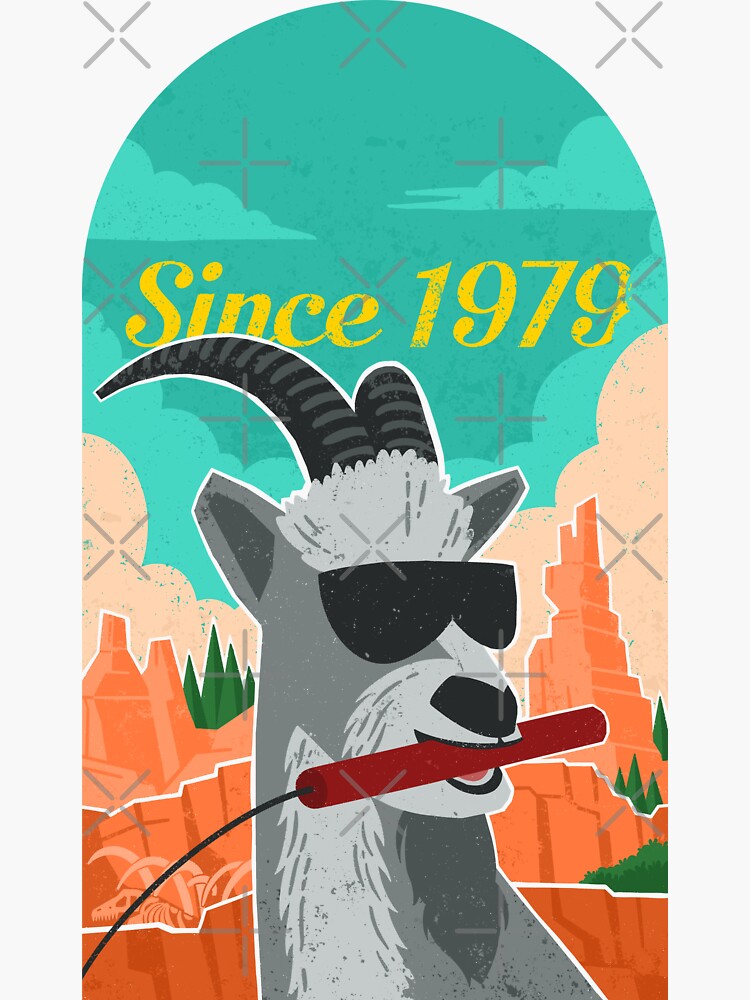 "The Dynamite Goat Of The Mountain Since 1979" Sticker for Sale by ...