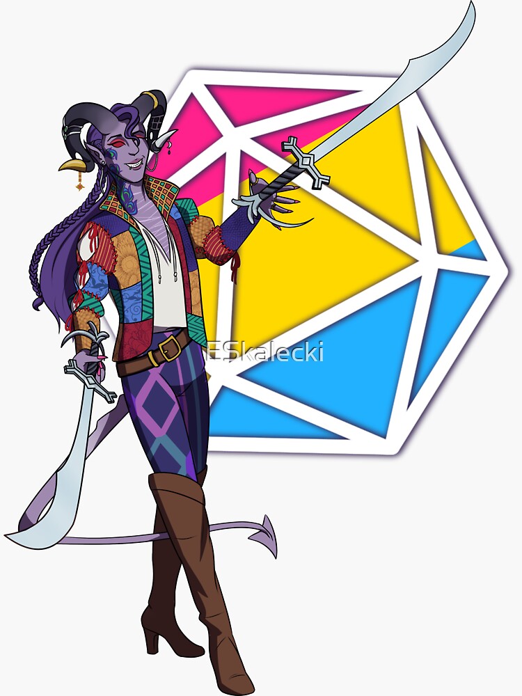 "Critical Role Pride! Mollymauk Tealeaf (Pan)" Sticker for Sale by ...