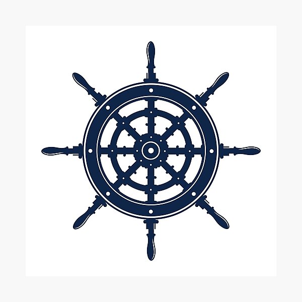 "Ship wheel clipart ~ Ship helm ~ Boat wheel ~ Navy blue" Photographic ...