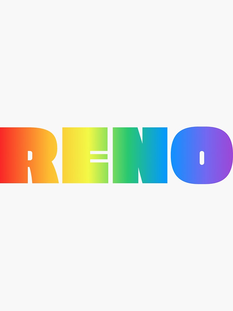"Reno Rainbow Pride Text" Sticker for Sale by NellexDesign | Redbubble
