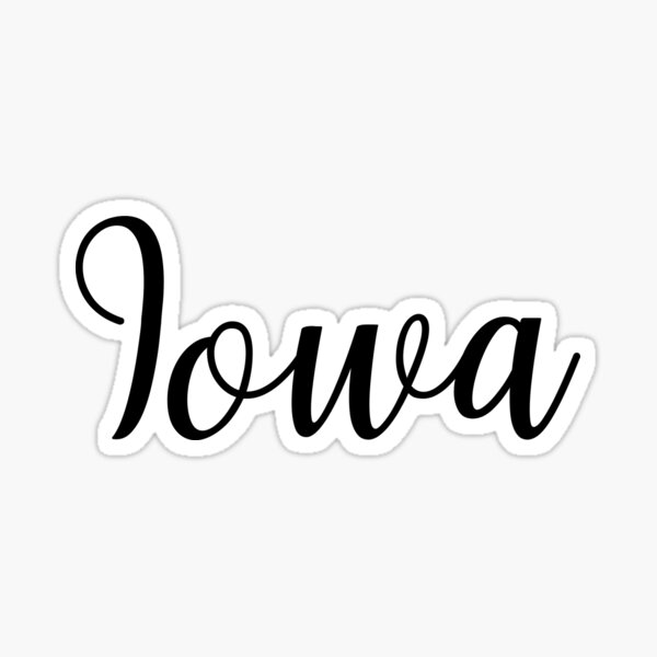 "Iowa cursive" Sticker for Sale by ayoli | Redbubble