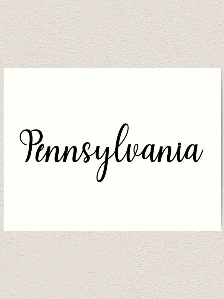 "Pennsylvania cursive" Art Print for Sale by ayoli | Redbubble