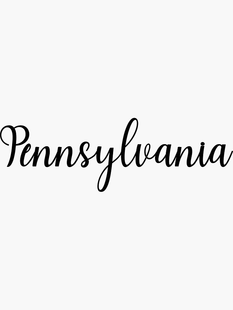 "Pennsylvania cursive" Sticker for Sale by ayoli | Redbubble