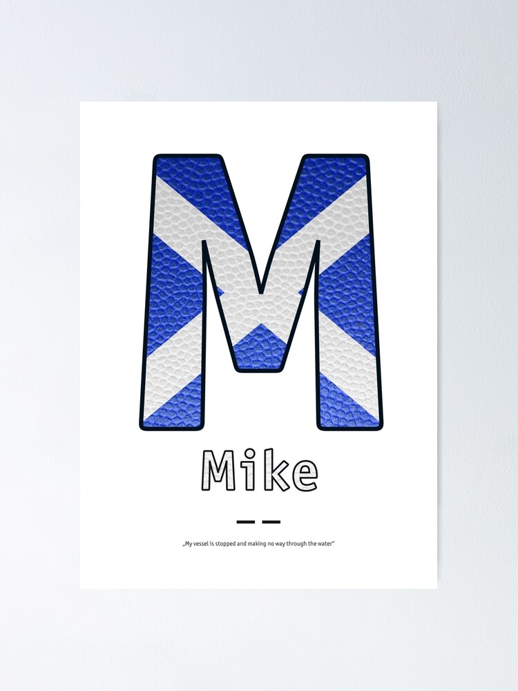 "Mike - Navy Alphabet - Leather" Poster by Art-Frankenberg | Redbubble