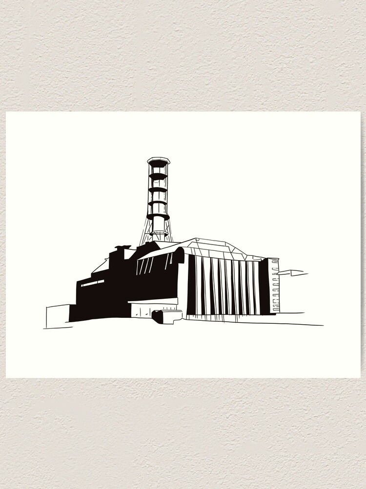 "Digital hand drawn sketch illustration of Chernobyl nuclear power ...