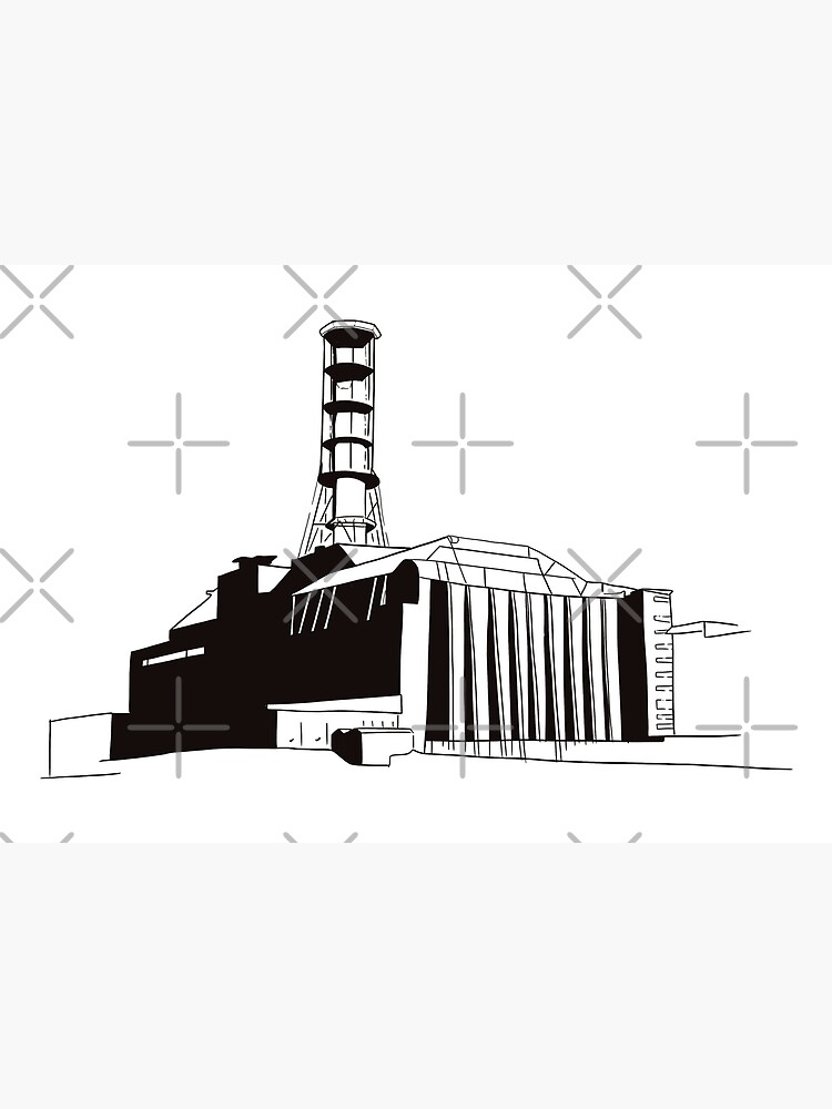 "Digital hand drawn sketch illustration of Chernobyl nuclear power ...
