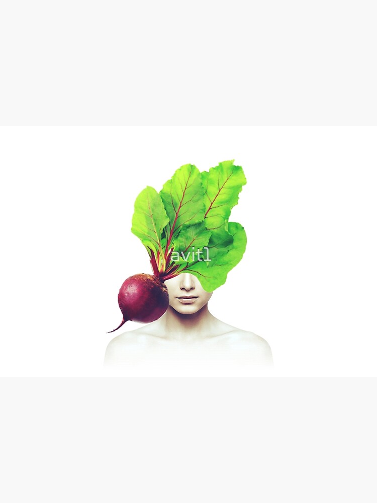 "Beetroot Head Portrait, minimalist food collage art" Photographic ...