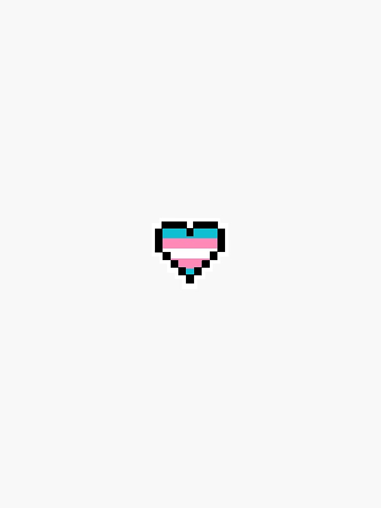 "Pixel Trans pride heart" Sticker for Sale by Missybun | Redbubble