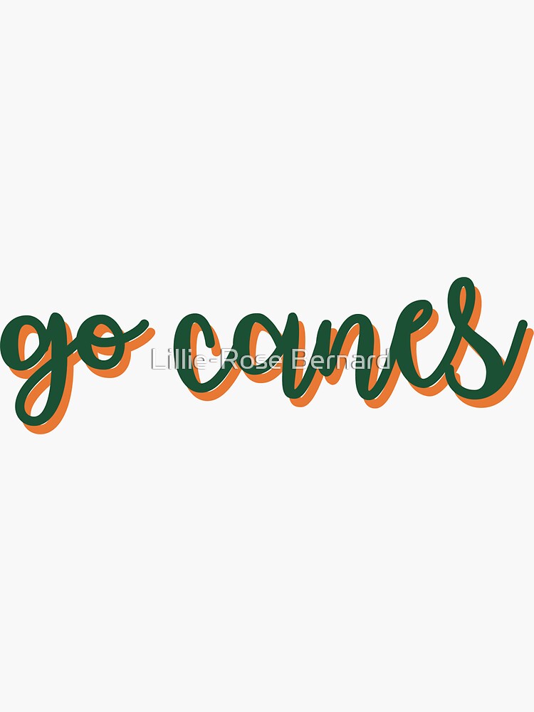"University of Miami Go Canes" Sticker for Sale by groquestudio | Redbubble