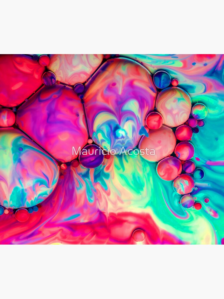 "Rhapsody of bubbles on red and blue" Sticker for Sale by marphotos ...